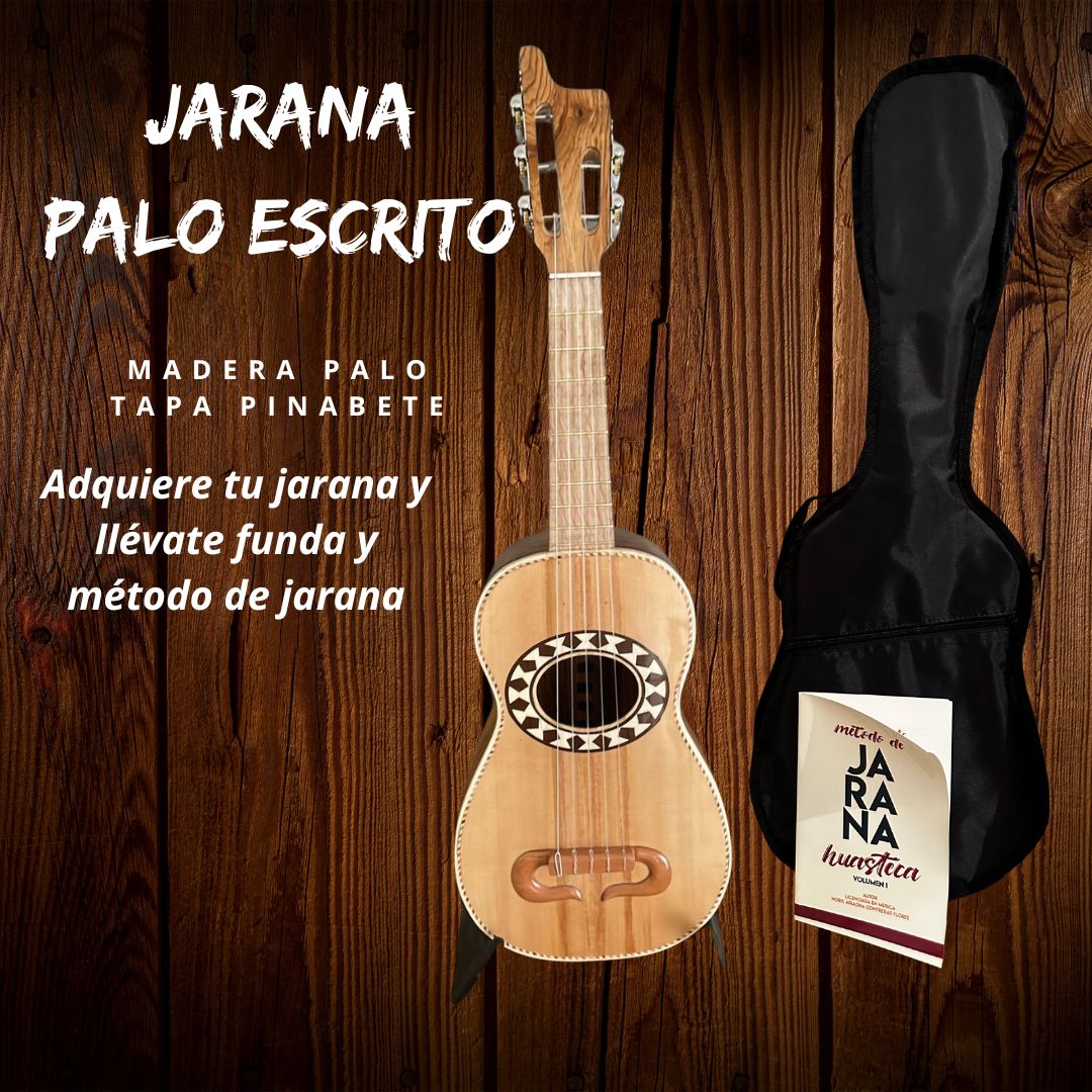 Jarana concha centro palo escrito con funda y método de jarana ...
